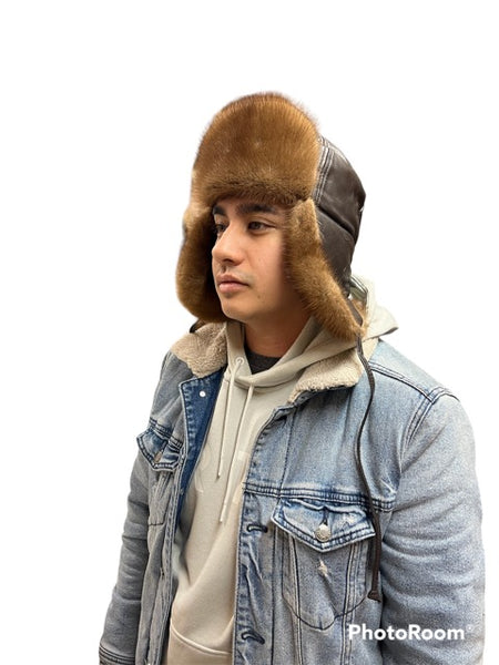 Men's Muskrat fur aviator hat – Bill Worb Furs Inc.